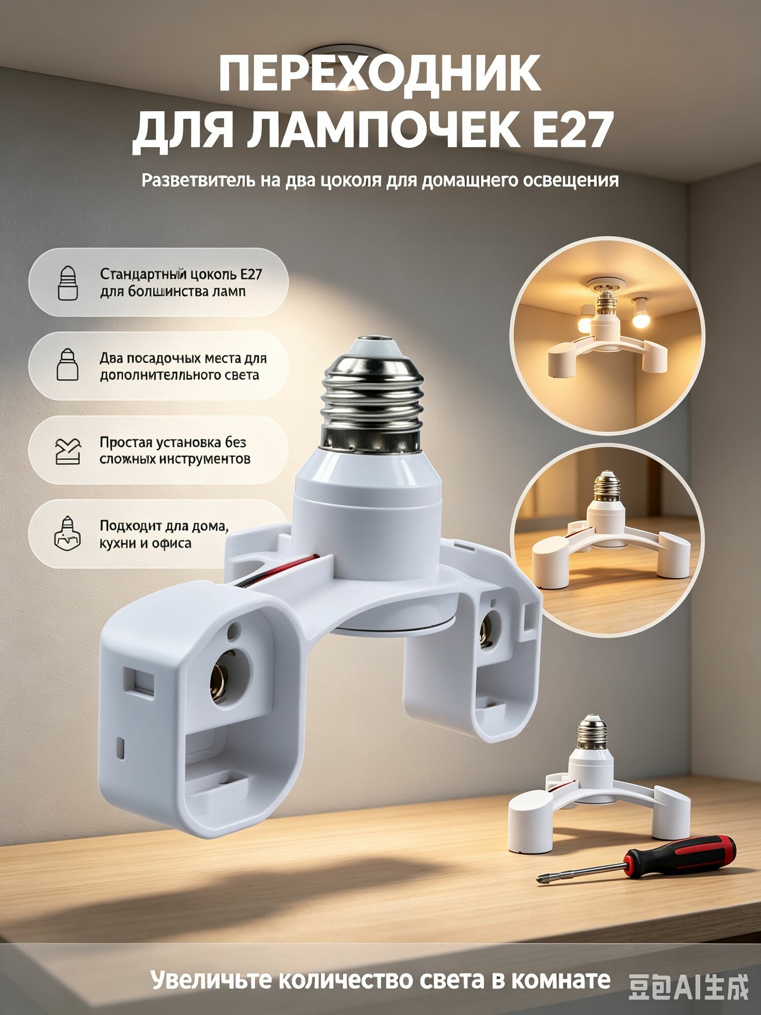 Адаптер для лампы E27