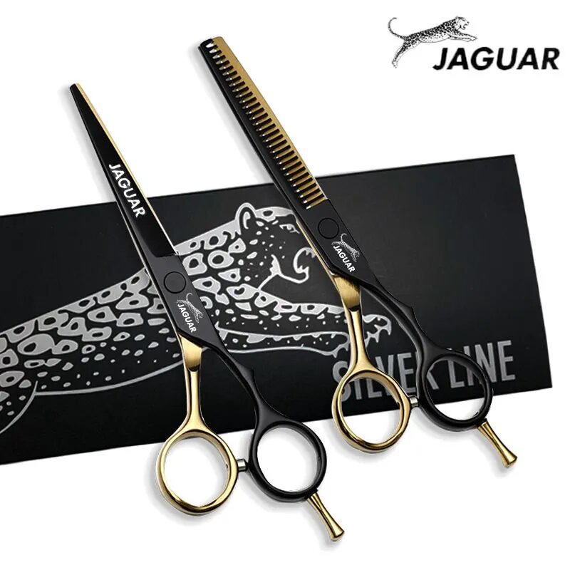 Jaguar, Набор профессиональных парикмахерских ножниц из 2 шт: прямые и филировочные, 6.0 дюймов