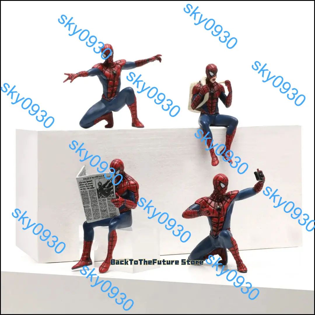 Marvel Игрушки Человек-паук: Комплект из 4 фигурок Newspaper/Kung Fu/Eat Pizza/Selfie Spider Man
