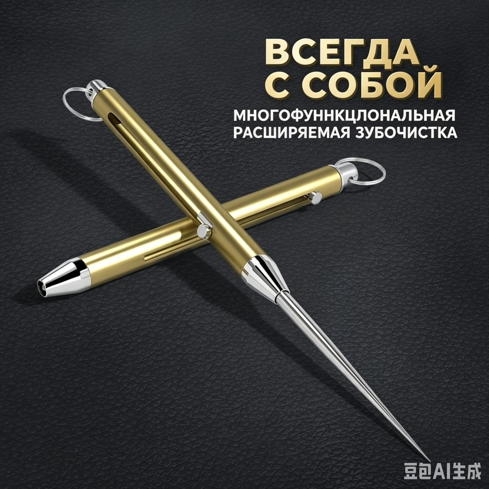 Многофункциональная телескопическая зубочистка из нержавеющей стали