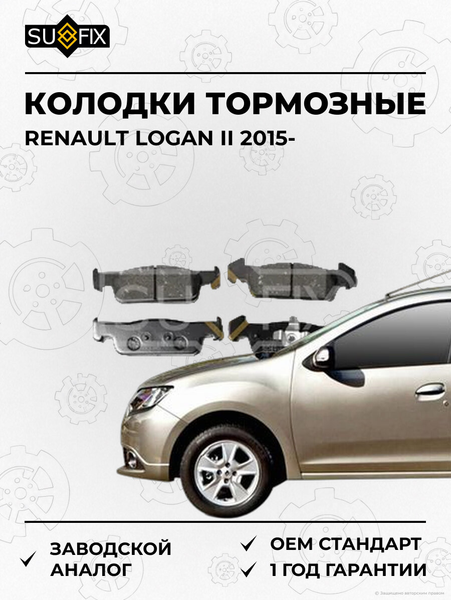 Колодки тормозные SUFIX SX1410 Рено Логан II RENAULT LOGAN II 2015