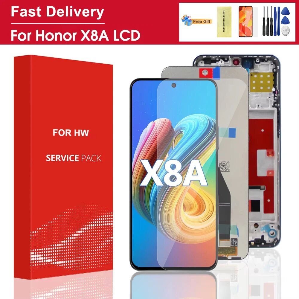 6,7-дюймовый ЖК-дисплей CRT-LX1 CRT-LX2 CRT-LX3 для Honor X8a, сенсорный экран в сборе с рамкой для Honor X8a