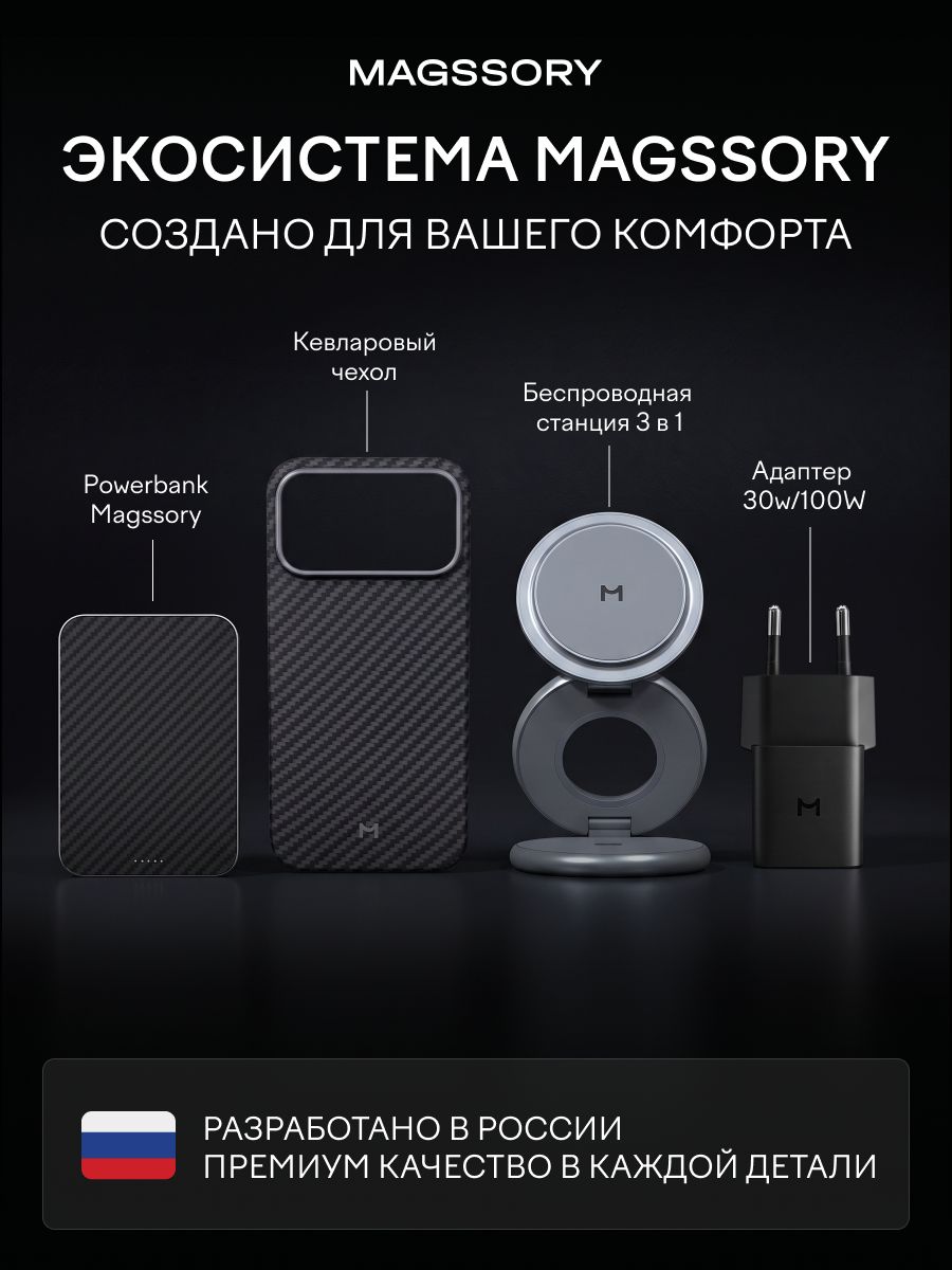 Держатель в автомобиль с беспроводной зарядкой для Apple