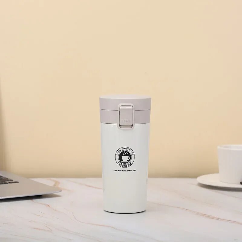Термокружка из нержавеющей стали 300 мл 380ml, Белый, WHITE