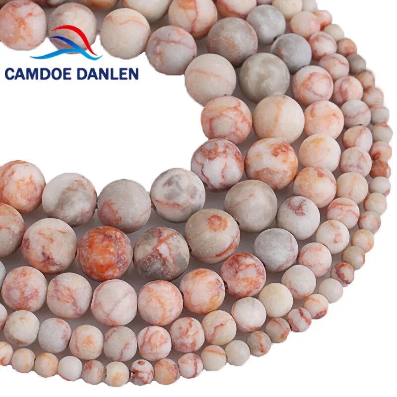 CAMDOE DANLEN Матовые красные бусины из камня зебры 4-12 мм 6 мм