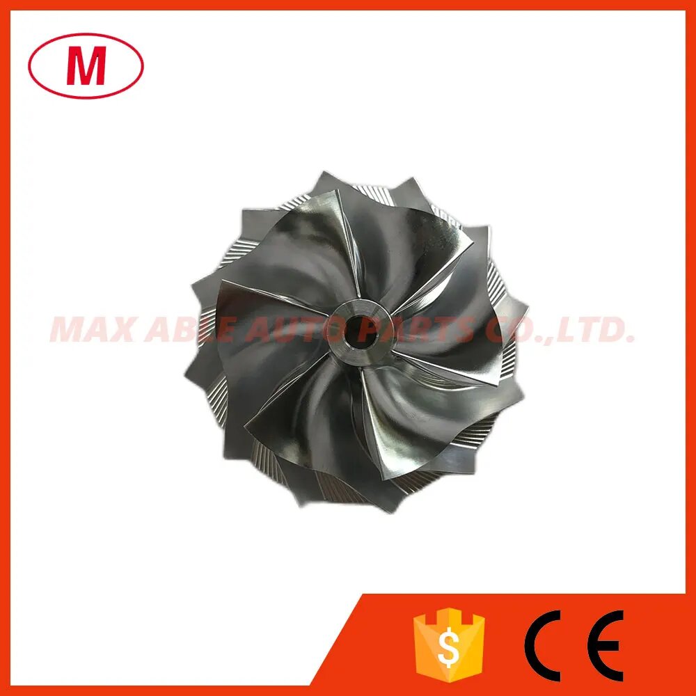 Турбинное колесо TD04HL 19T Performance Turbo Billet Compressor Wheel 46.02/58.00mm, 6+6 лопастей, алюминий 2618, фрезерованное, для турбонагнетателя