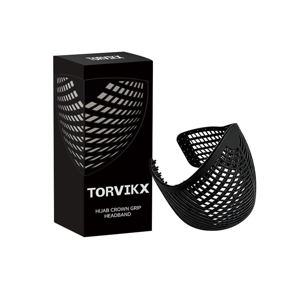 TORVIKX Ободок для хиджаба, чёрный, силиконовый, с сеткой