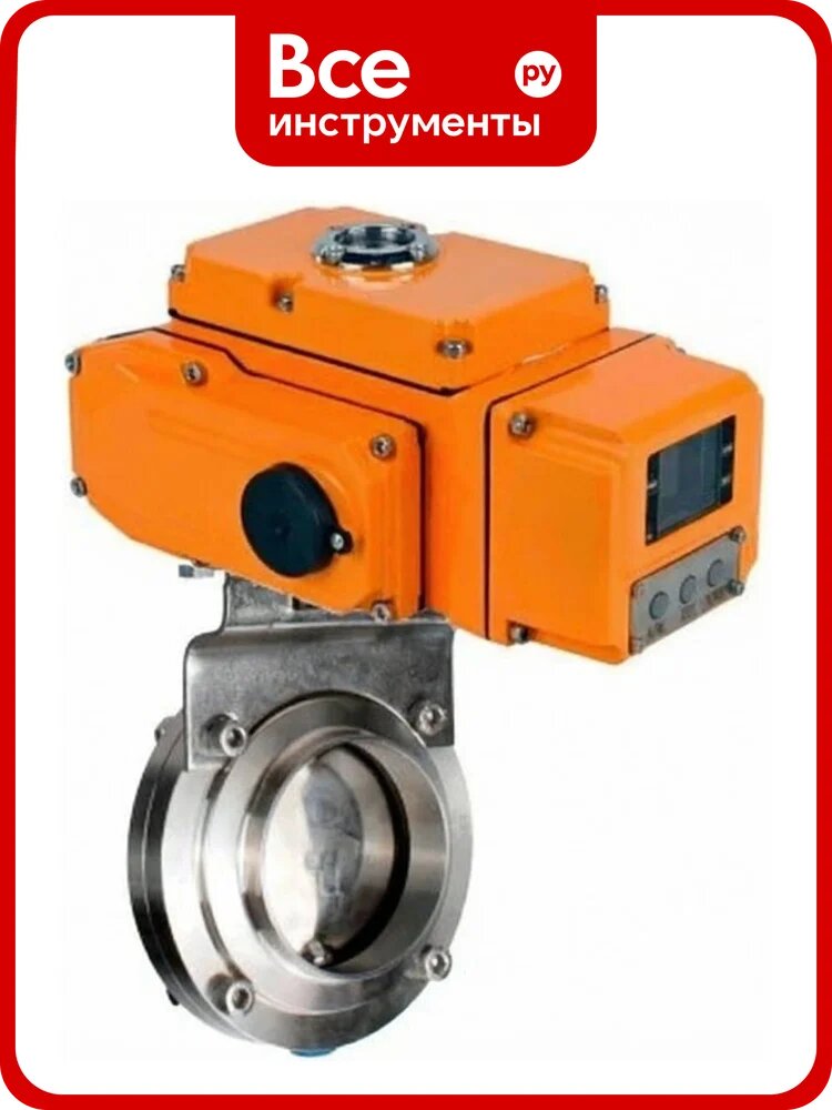 Затвор DN-ru дисковый 304-304-Sil-2W-C-H Ду100 Ру10 кламповый, пищевая нерж. сталь, эл. привод QT-005-220В-0-10В-HARK D050-89868