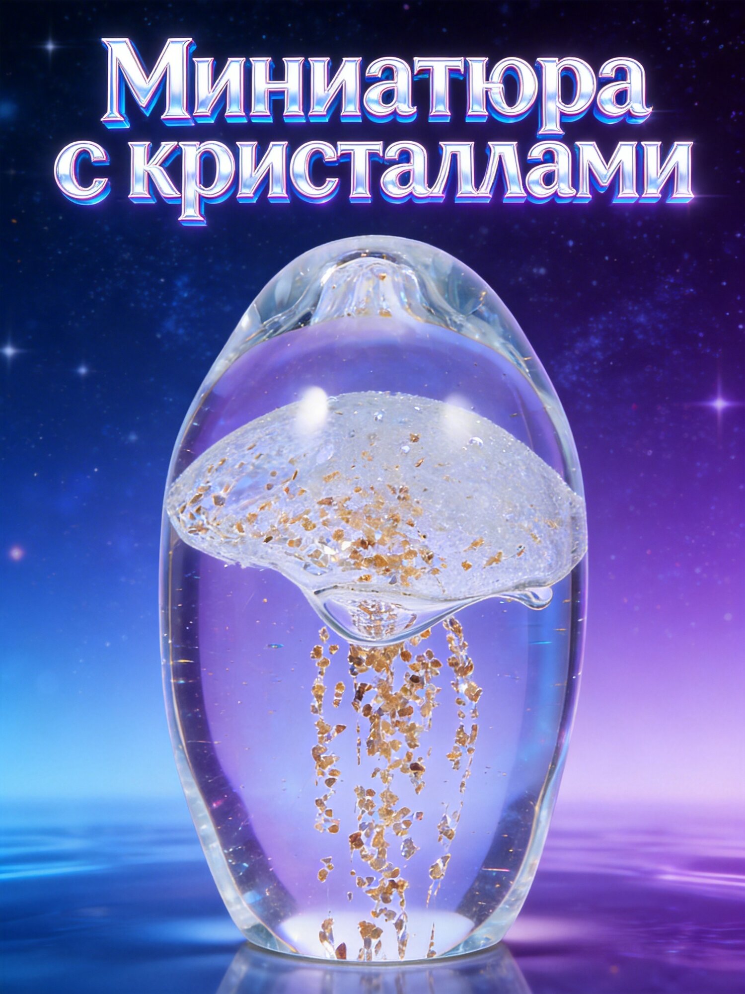 Прозрачная Стеклянная Декоративная Медуза Оригинальное Украшение Для Столового Вида 7.50X5.00X5.00Cm