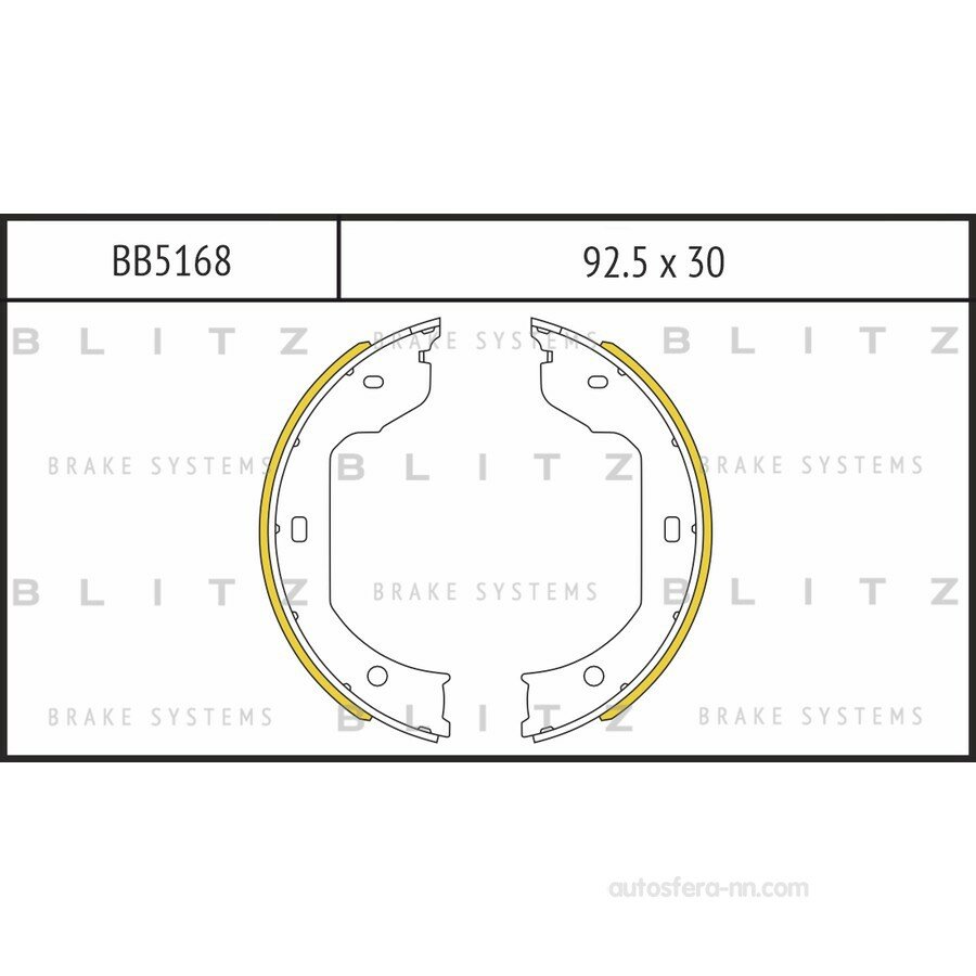 BLITZ BB5168 Колодки тормозные барабанные BMW 5(E60) 03- VW Transporter 03- BB5168