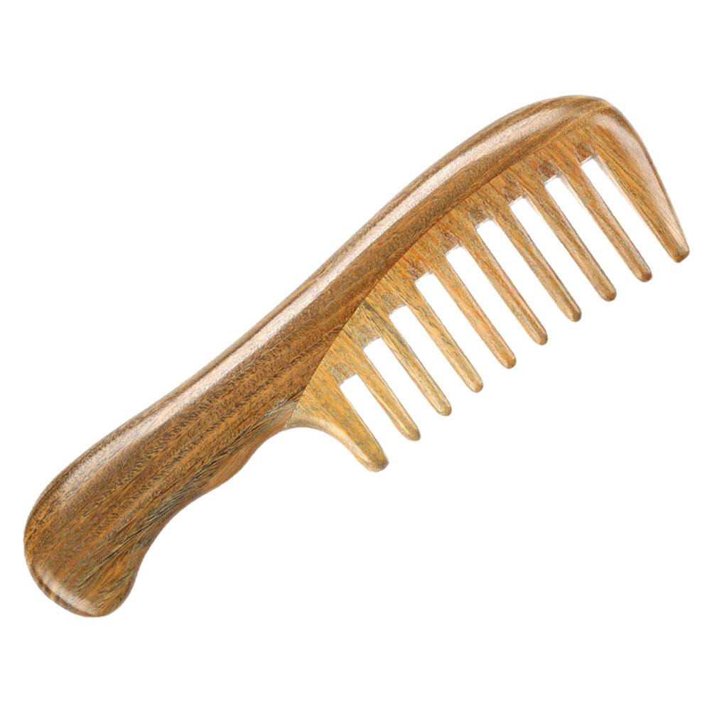 Sandalwood Comb 1Pc Деревянная Расческа С Широкими Зубцами Для Массажа И Распутывания Волос Khaki 18.50X5.00X1.00Cm