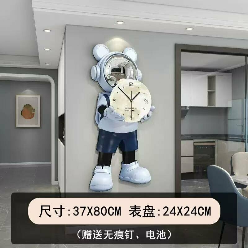 Материал секретной версии 9 мм, 3D мультяшные настенные часы, без сверления, 37*80 см, белый