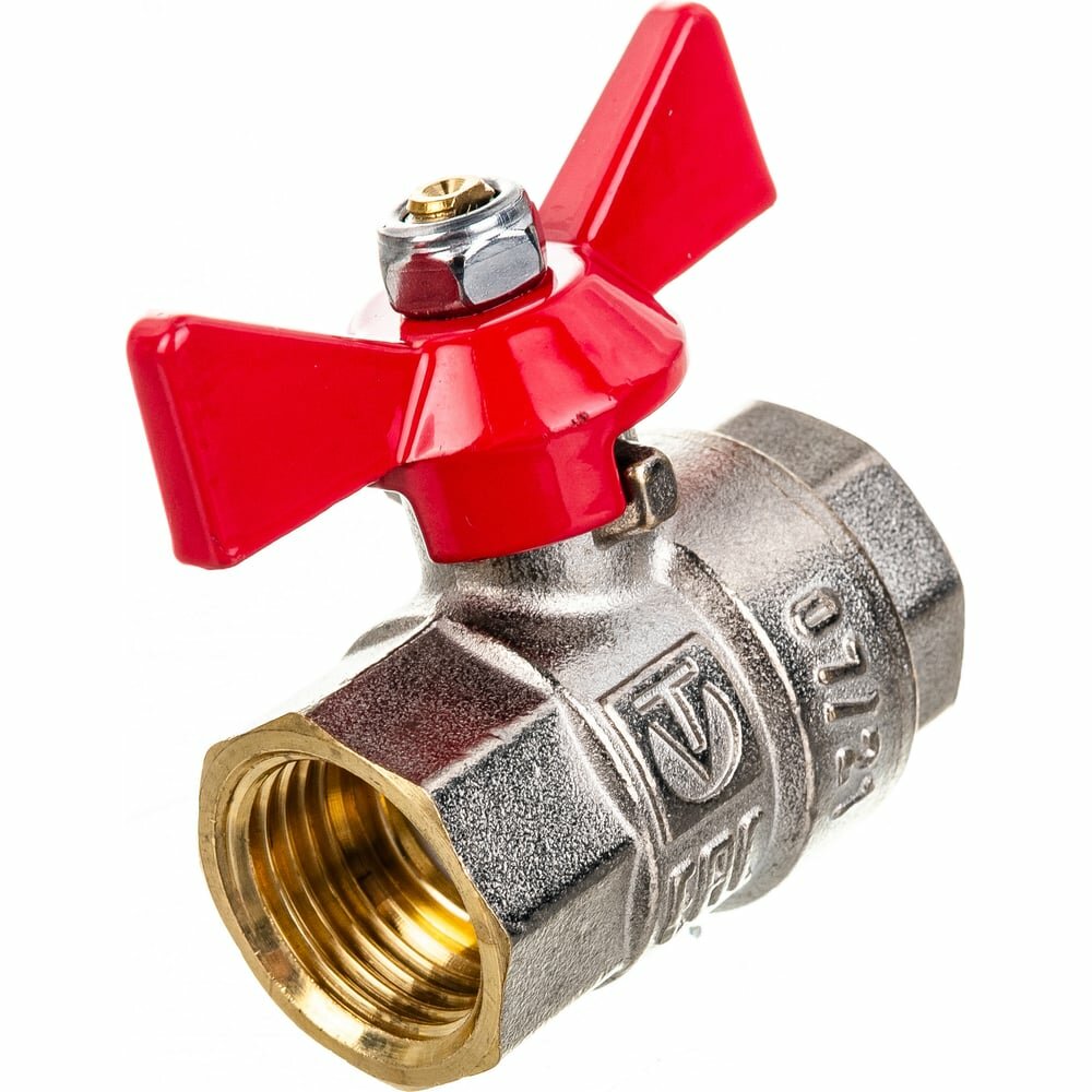 Шаровой кран Valtec Base рукоятка бабочка 1/2" внутренняя-внутренняя VT.217. N.04 — фото 1