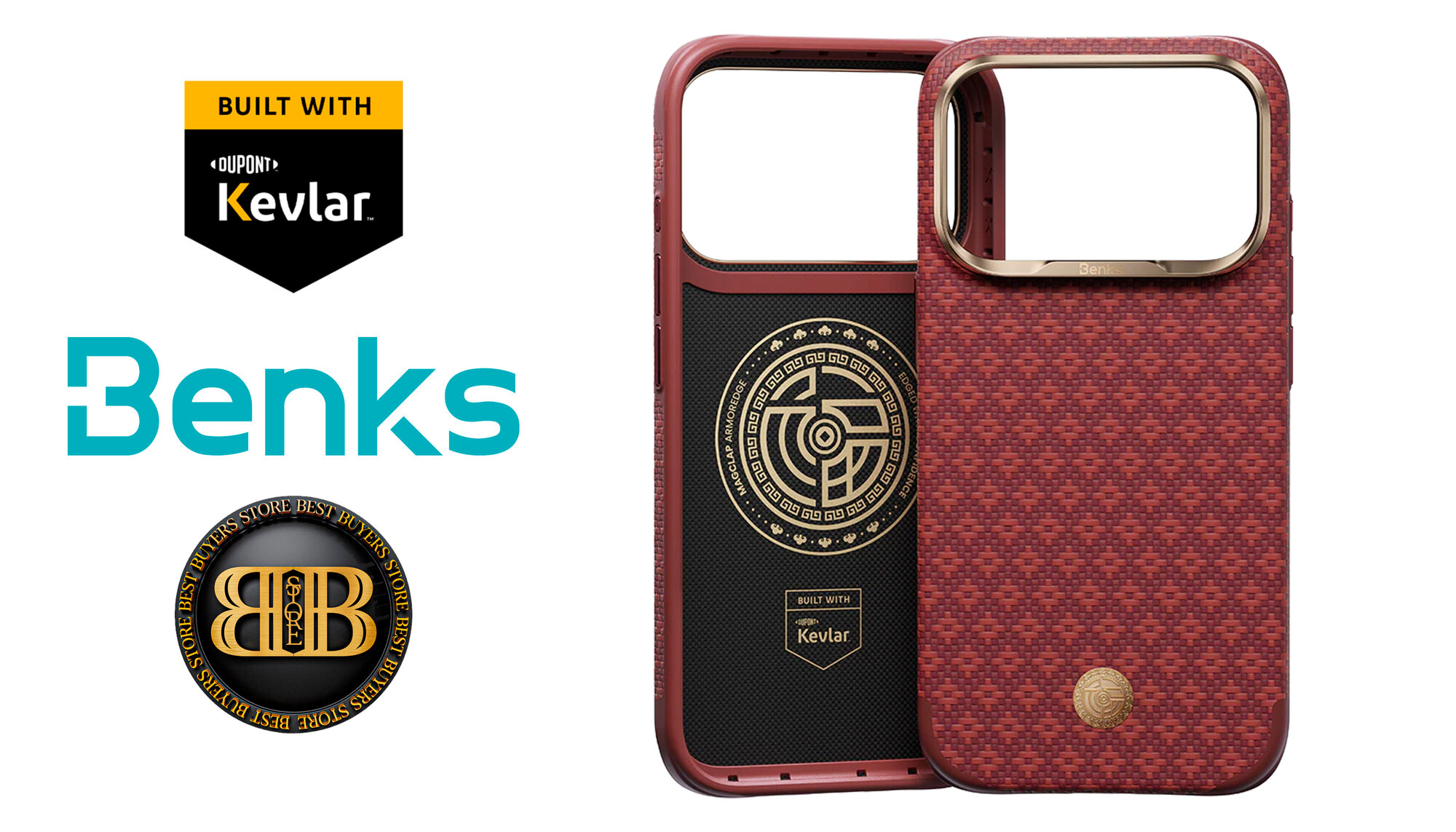 Усиленный чехол Benks ArmorPro ArmorEdge X9 built with Kevlar® для iPhone 17 Pro 6.3", цвет красный (Red )