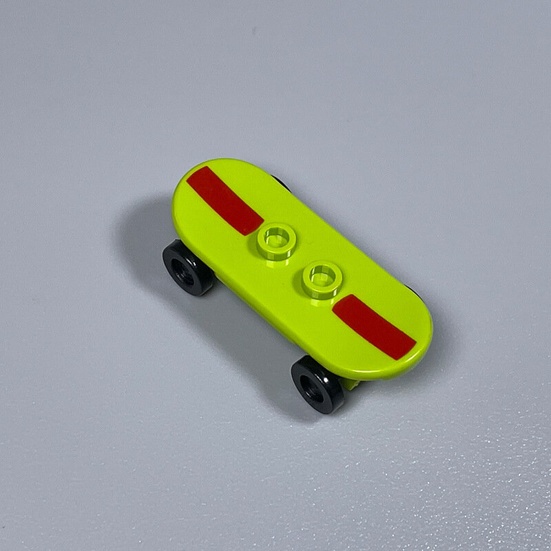Скейтборд с принтом лайм-зеленого цвета из пластиковой игрушки MOC для детей - серия 42511