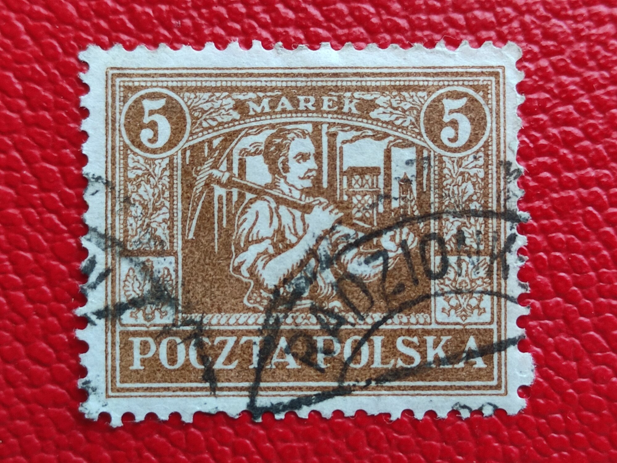 Марки Польша (Верхняя Силезия) 1922. "Рудокоп". Гашение - См фото.