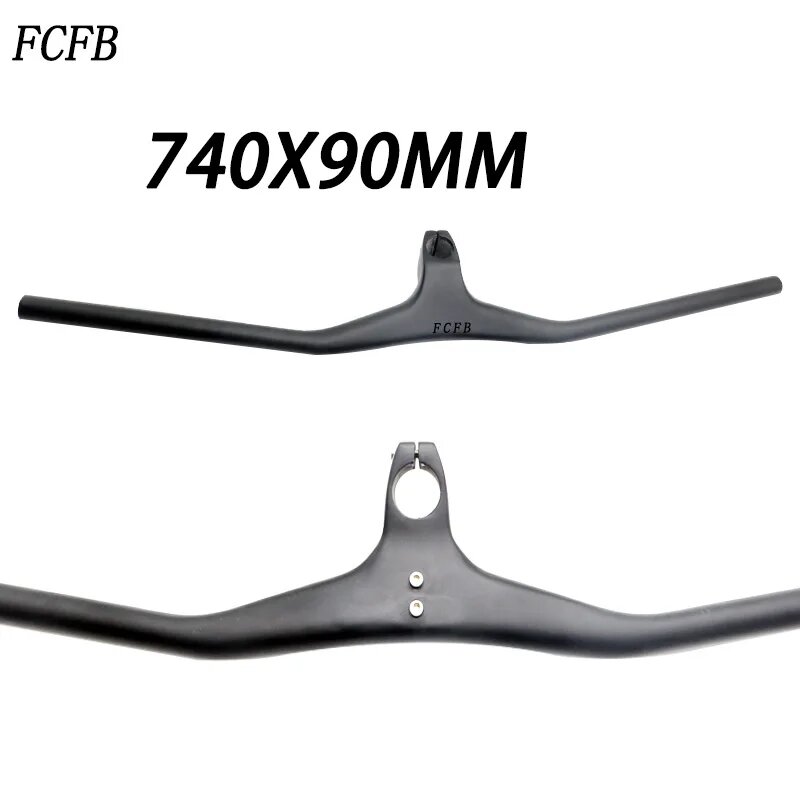 Новый интегрированный руль FCFB для MTB, многоцветный, из углеродного волокна, цельный, с выносом -17 градусов, для велосипедной рамы, запчасти для велосипедов