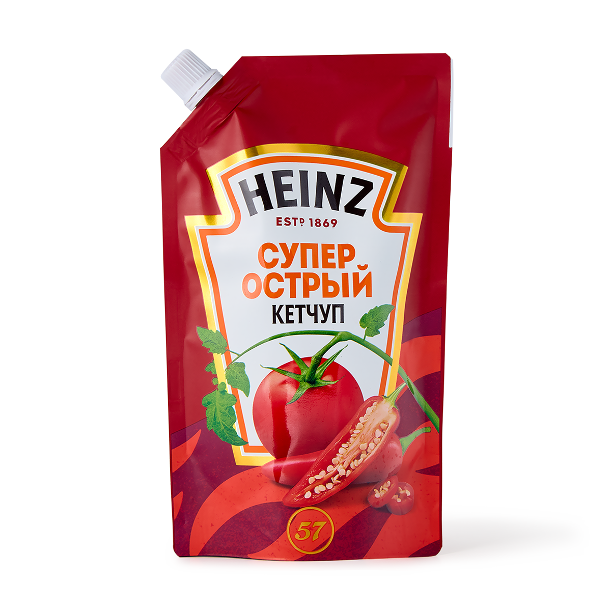 Кетчуп томатный Heinz "Супер острый", дой-пак, 320 грамм, от 0 °C до +25 °C