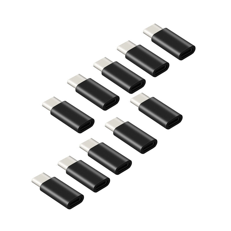 Переходник Lightning (гнездо) на USB-C (штекер) для зарядки и синхронизации iPhone/iPad, 10 шт, черный