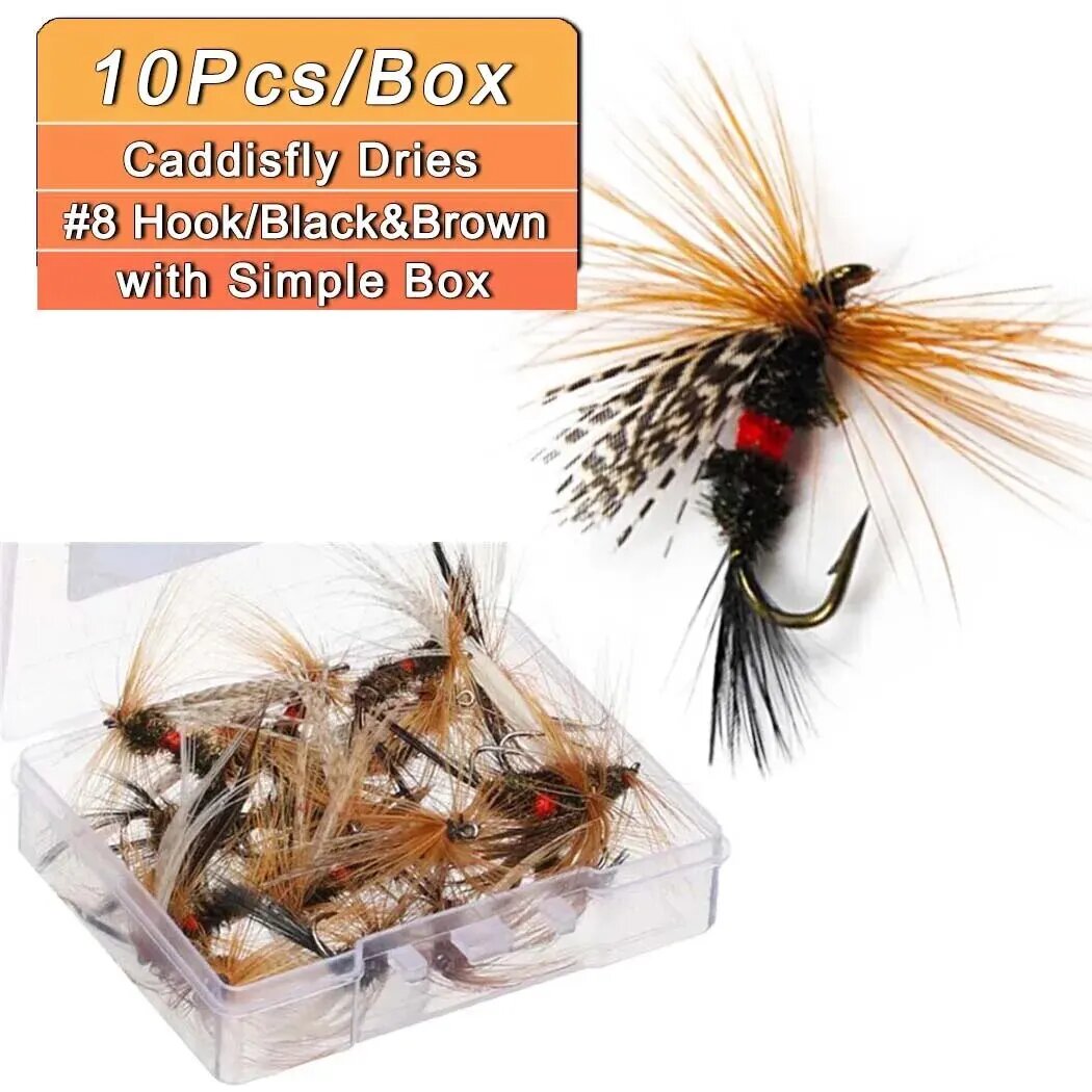 Искусственные мухи Qievcrme для нахлыстовой рыбалки 10pcs