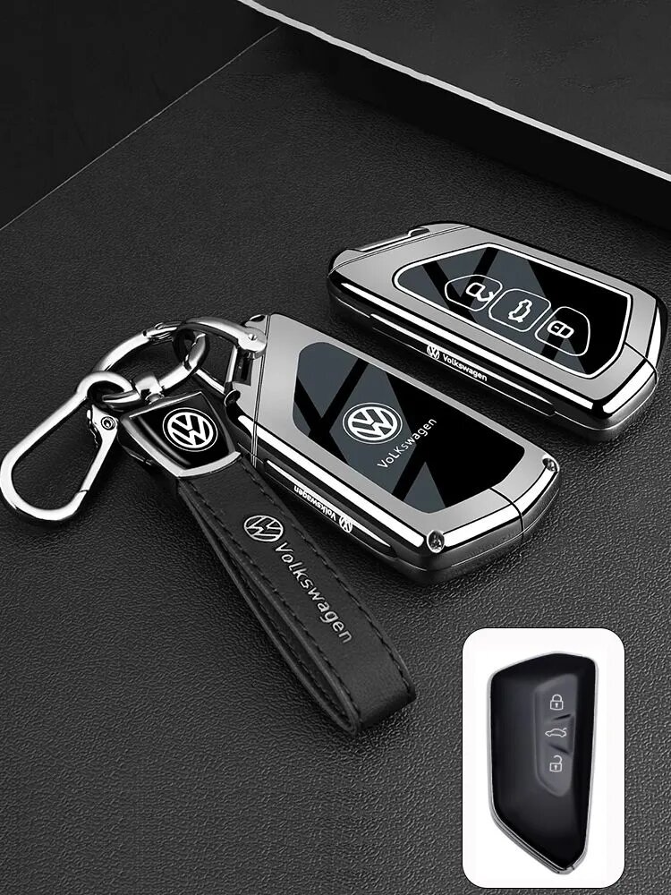 Чехол для брелка Volkswagen, металлический, серебристый, для моделей Golf, ID.3, ID.4, ID.5, ID.6, Formentor