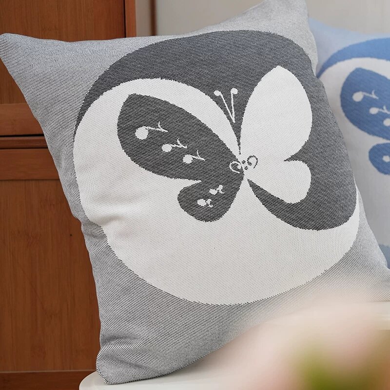 Ekelund Butterfly Spring Серый Декоративная Подушка с Наполнителем, 45x45см Высококачественная Съемная Вышитая Диванная