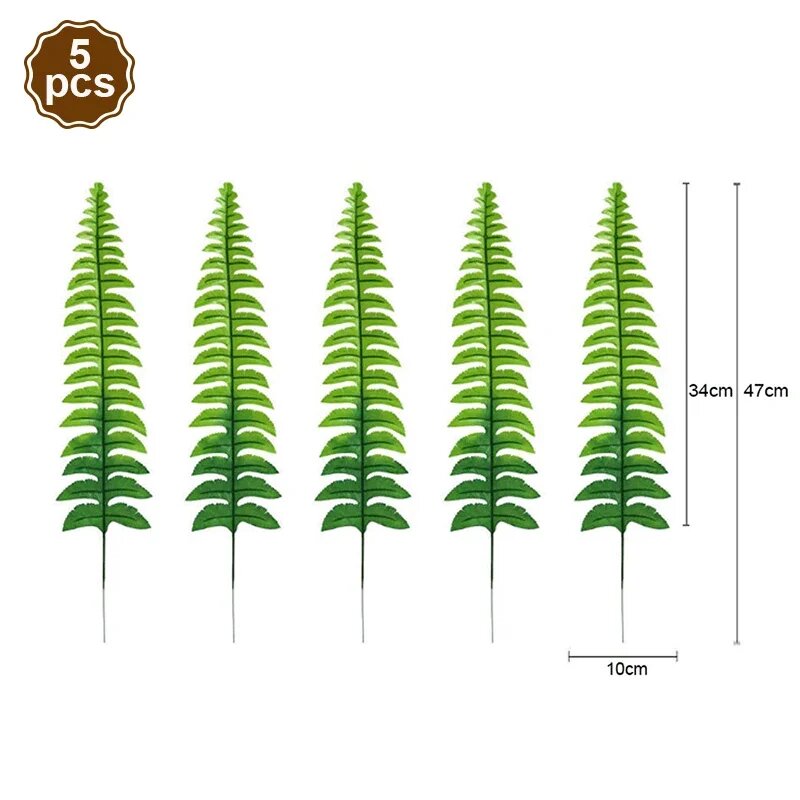 Искусственные тропические листья и цветок гибискуса для декора 5pcs