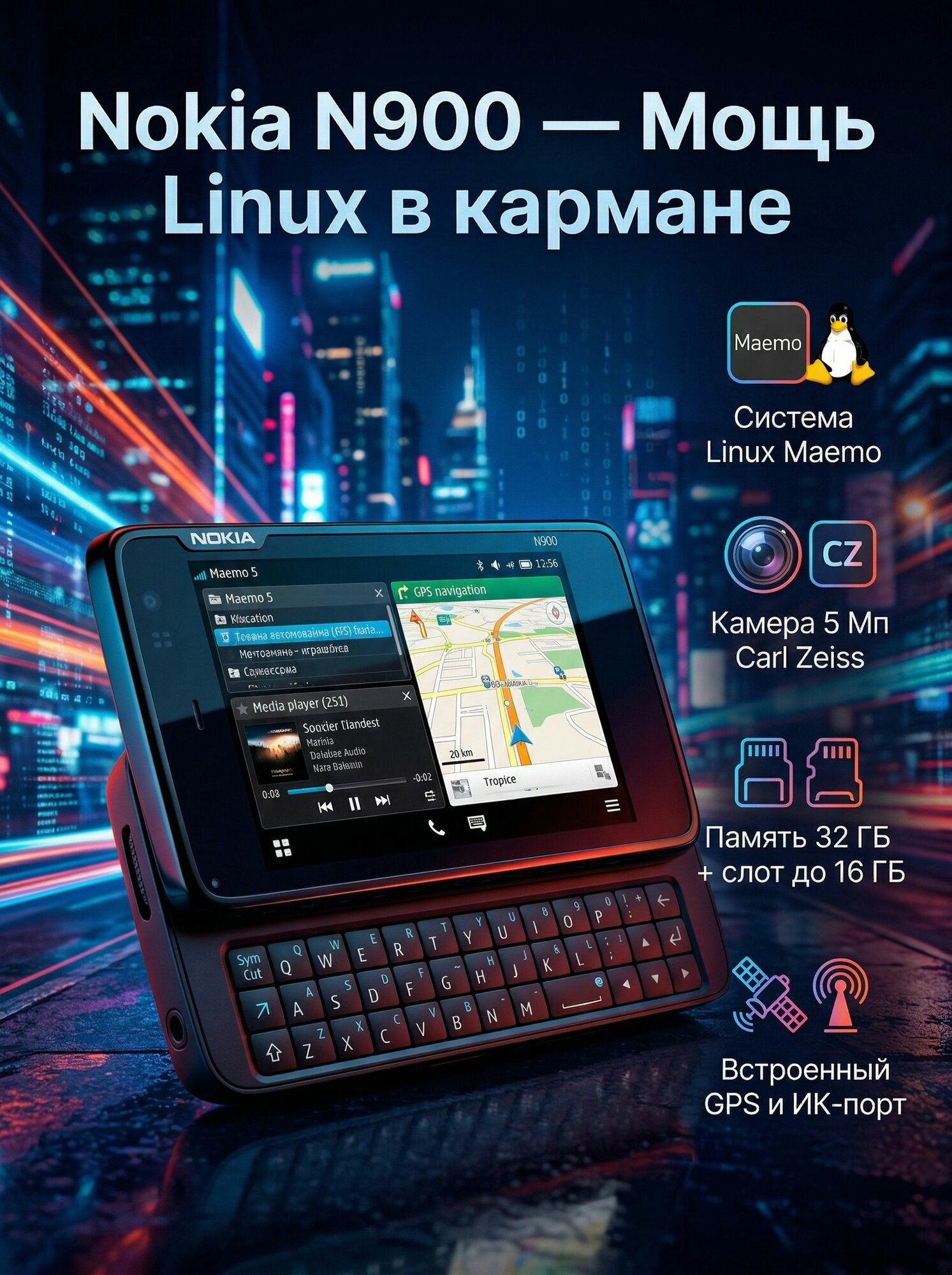 Мобильный телефон, черный