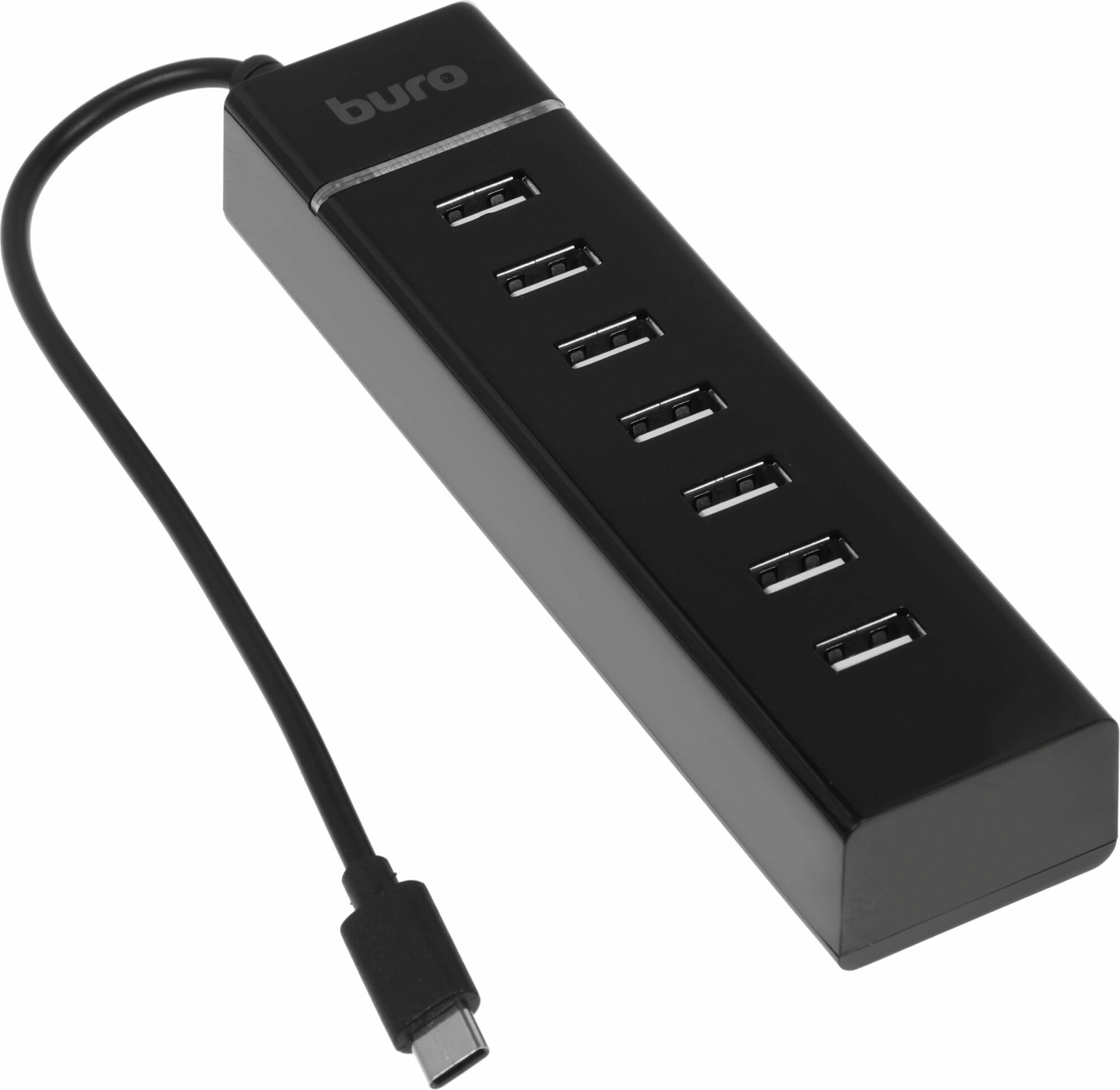 Разветвитель usb type С 7порт. черный Buro (BU-USBC-HUB-7U2)