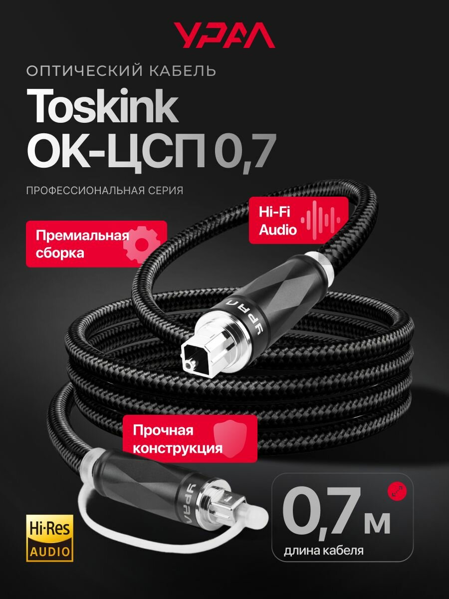 Оптический кабель Toslink 0,7 метра Урал
