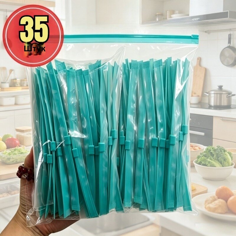 35 шт. многоразовые зип-пакеты для хранения продуктов, 3 размера: 2.64 галлона, 590.55 дюйма и 10S, для холодильника и фруктов