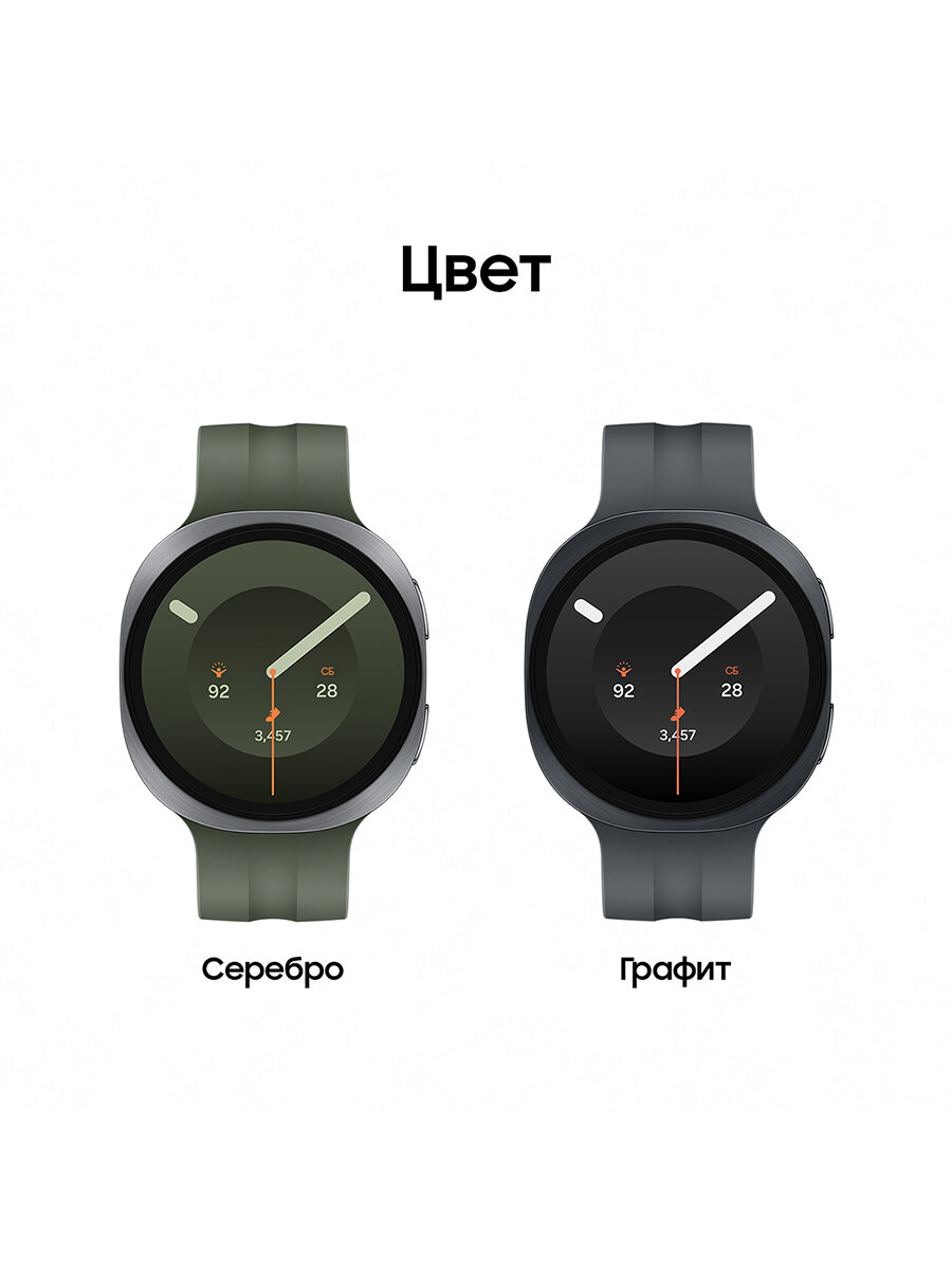 Умные часы Samsung Galaxy Watch 9 LTE (РСТ), SM-L355FZKACAU, 44 mm, графит — фото 1