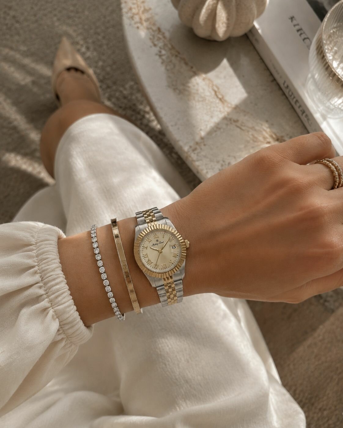 Наручные часы Mathey-Tissot, золотой, серебряный — фото 1