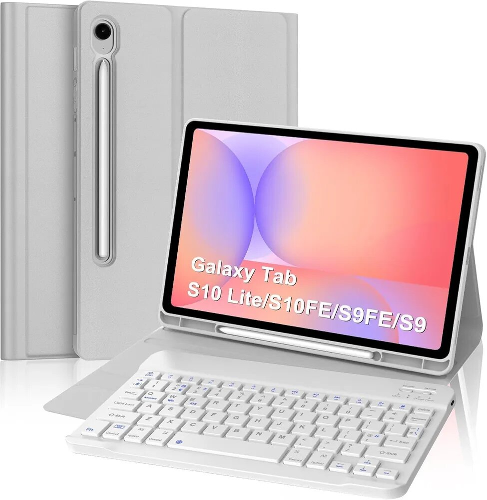 Магнитная беспроводная съемная клавиатура для Samsung Galaxy Tab S10 Lite / S10 FE S9 FE 10,9 Folio складная подставка с держателем ручки