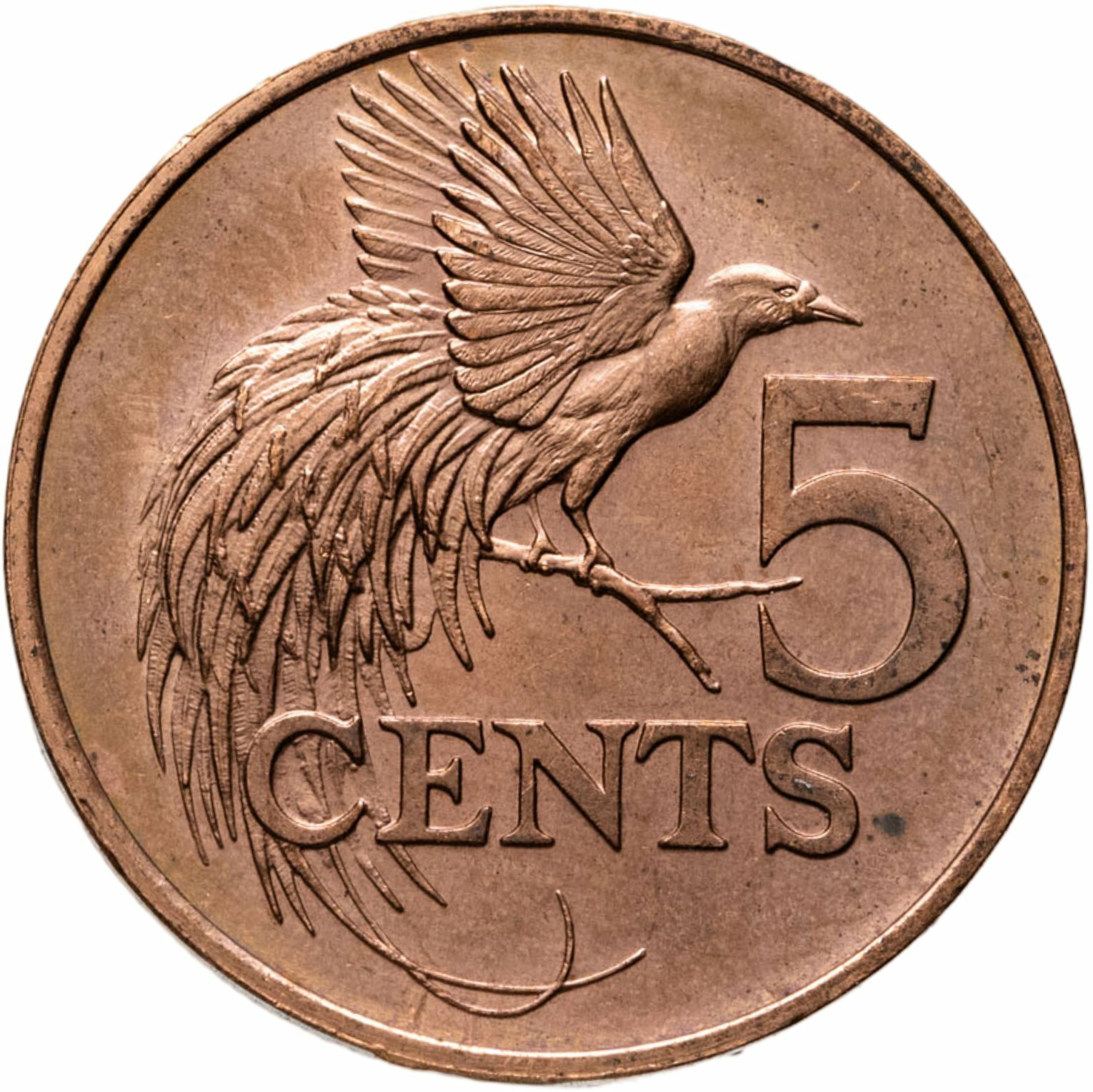 Тринидад и Тобаго 5 центов cents 1976, Бронза, в сохранности AU