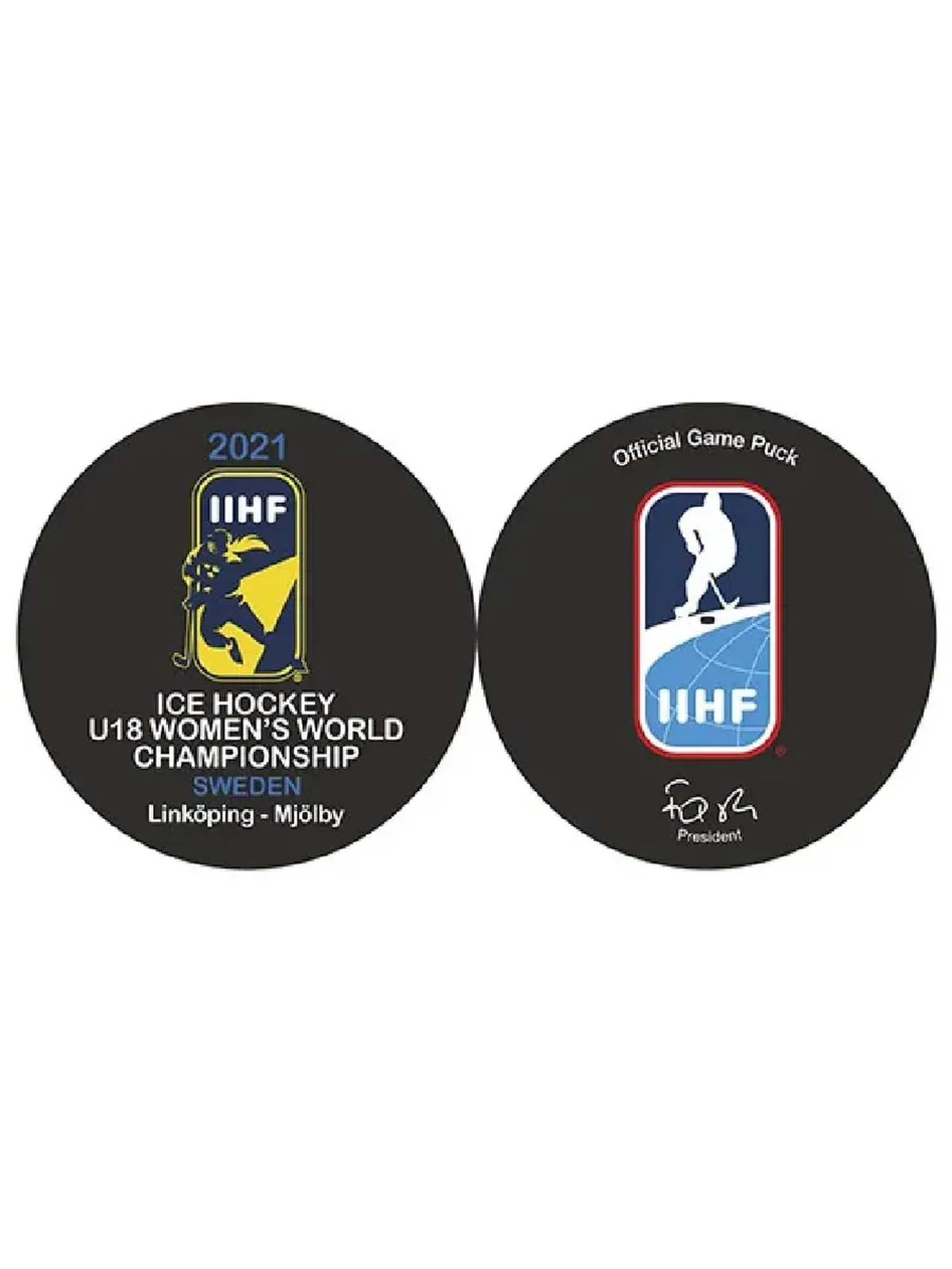 Шайба Sportfanat южчм 2021 SWEDEN U182-ст, 76 мм, цвет черный