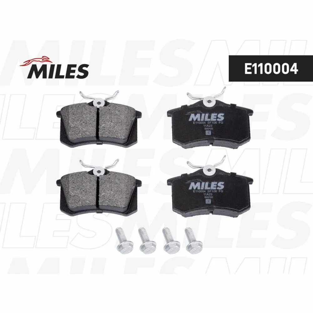Тормозные колодки Miles E110004, дисковые, задние, для Audi, Peugeot, Citroen, VW/Skoda/Renault (система TRW)