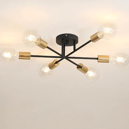 Потолочный светильник PARKSON черный золотой E27 Black Gold - No Bulb