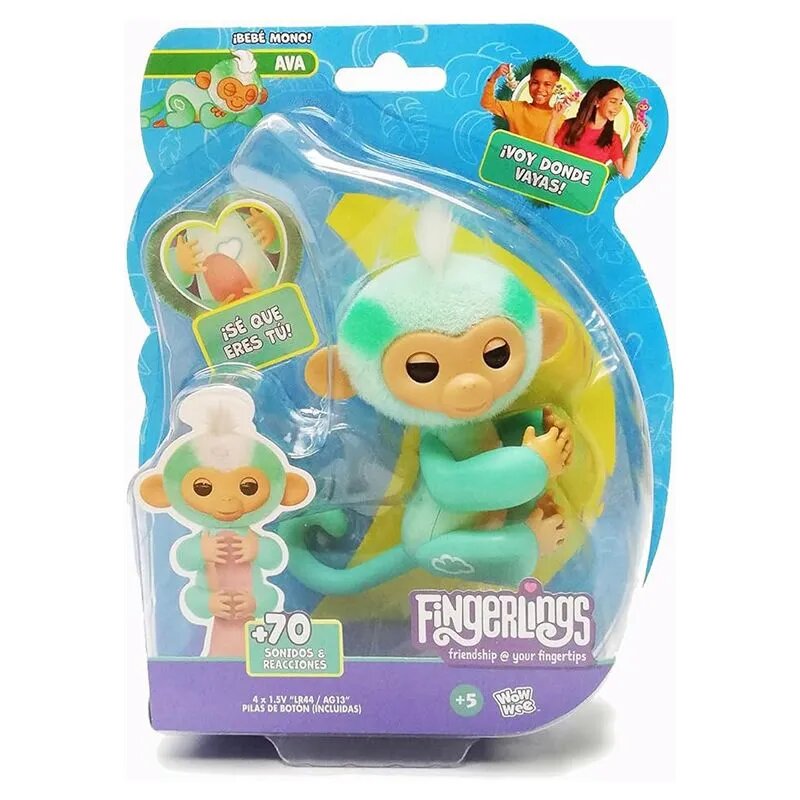 Wow Wee Fingerlings / Самая озорная электронная интерактивная игрушка-обезьянка с более чем 70 различными звуками и реакциями, Молодняк