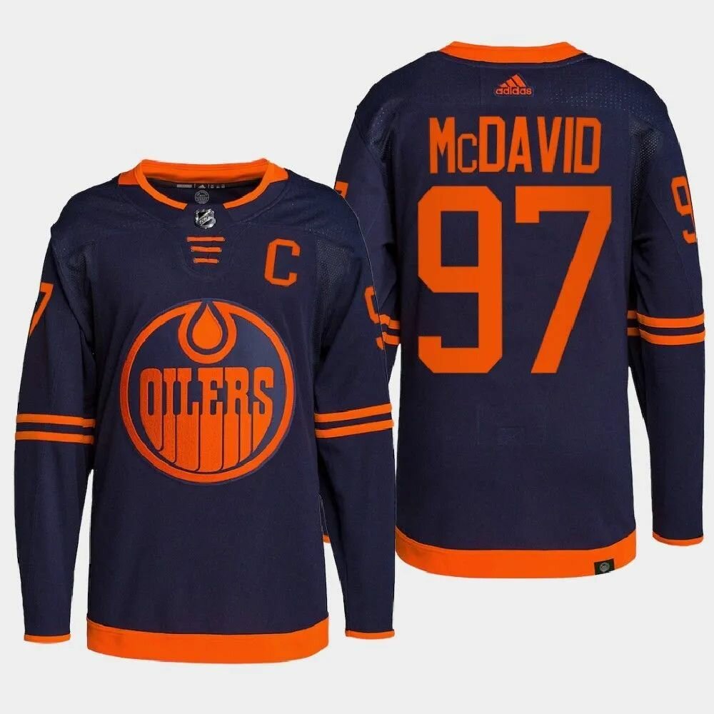 NHL джерси хоккейная Эдмонтон Ойлерз Edmonton Oilers Jersey 97 Connor McDavid хоккейный свитер с номером хоккейная форма