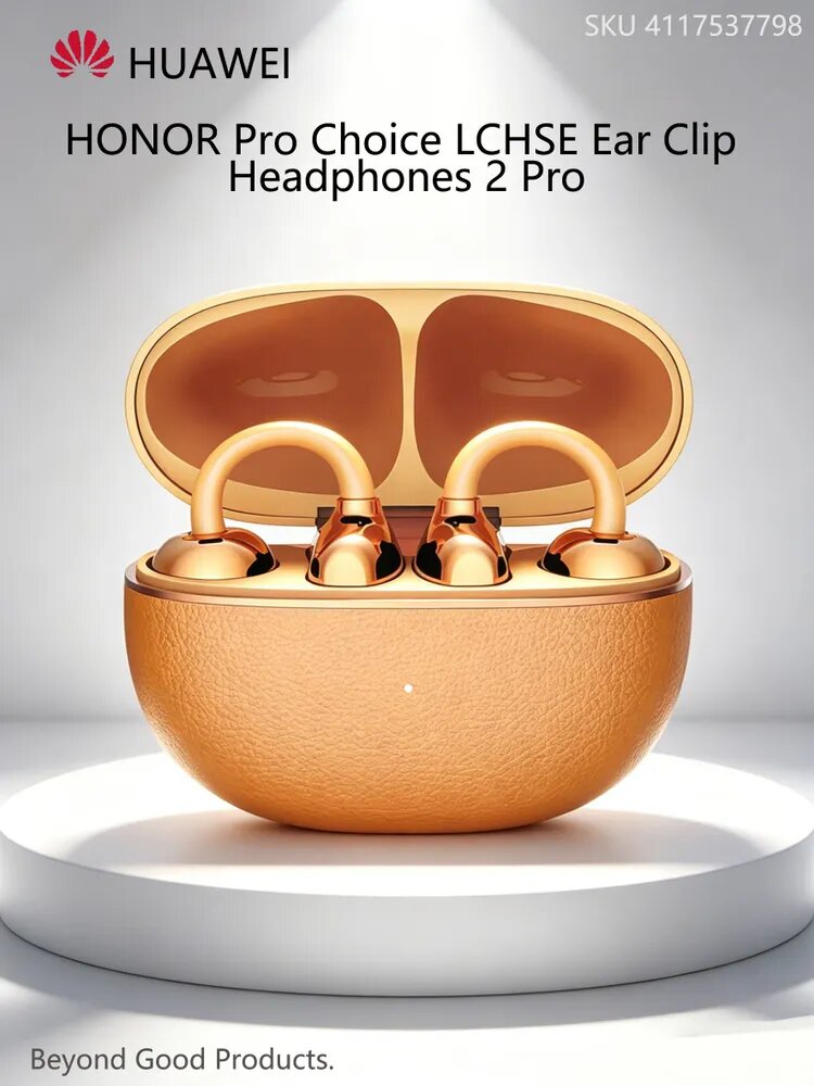 Honor Наушники беспроводные с микрофоном HONOR Pro Choice LCHSE Ear Clip Headphones 2 Pro, Bluetooth, USB Type-C, оранжевый