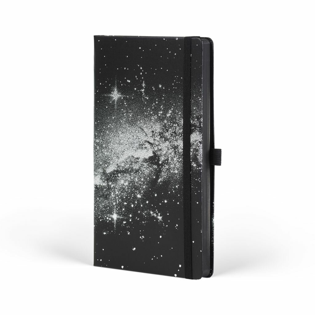Блокнот в линейку Castelli Milano Total black COSMIC MILKY WAY,130*210 мм Италия