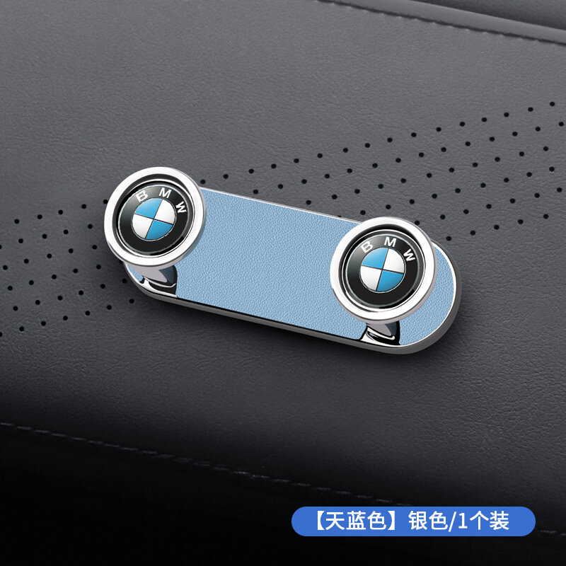 Скрытый кронштейн для приборной панели автомобиля BMW - Серебряная отделка с бледно-голубым кожаным покрытием