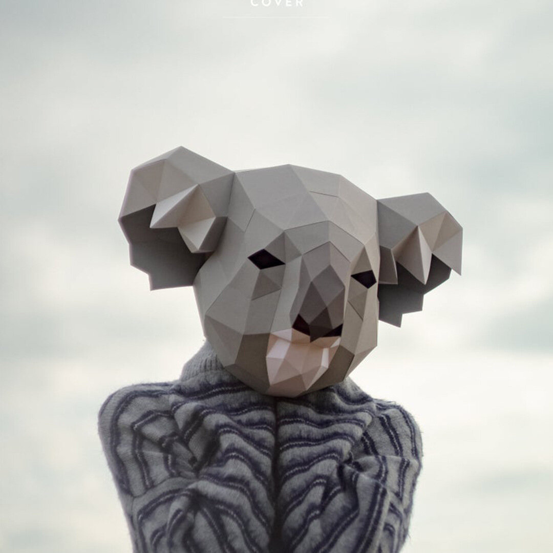 Бумажная геометрическая 3D маска головы кокоса для костюмов на вечеринки и дни рождения