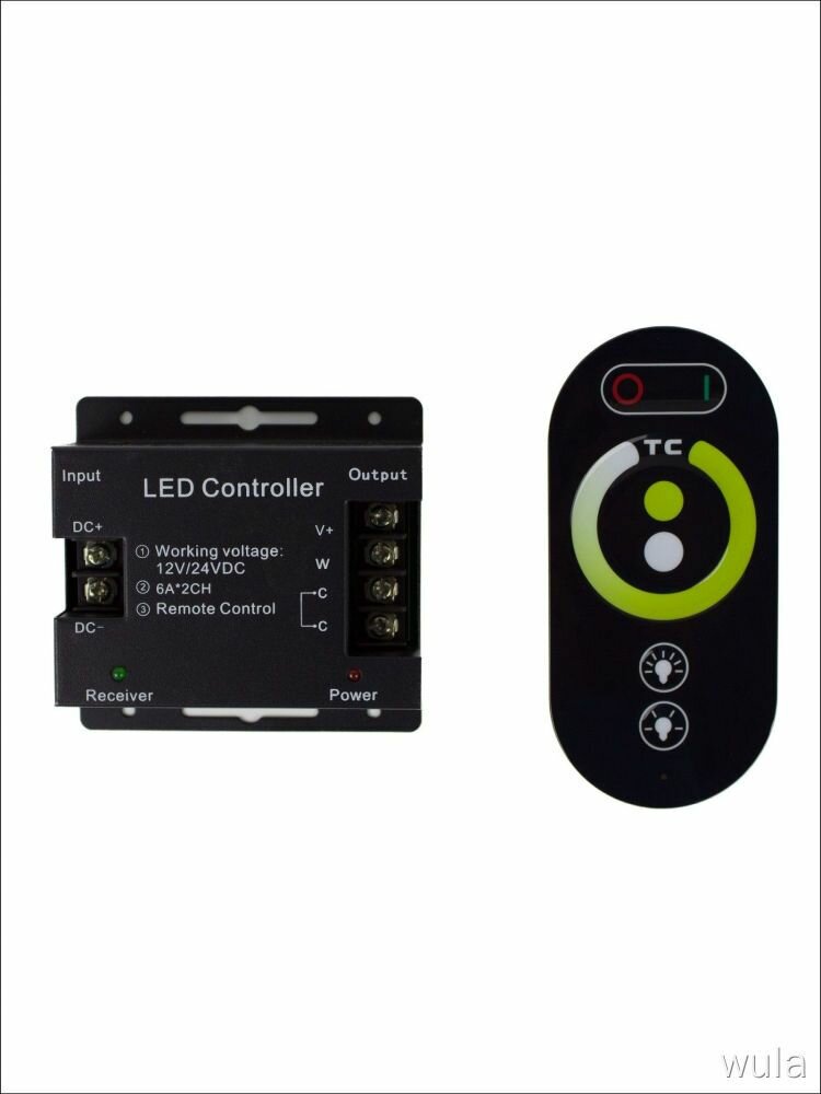 Контроллер диммер для двухцветной светодиодной ленты 24 A (12V-24V, 288W-576W) сенсорный TOUCH с ПДУ