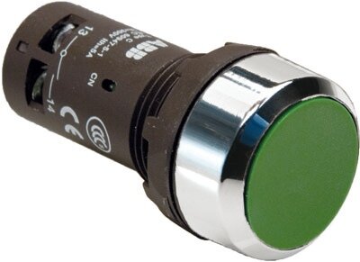 1SFA619100R3072; Кнопка CP1-30G-11 зеленая без фиксации 1НО+1HЗ ABB