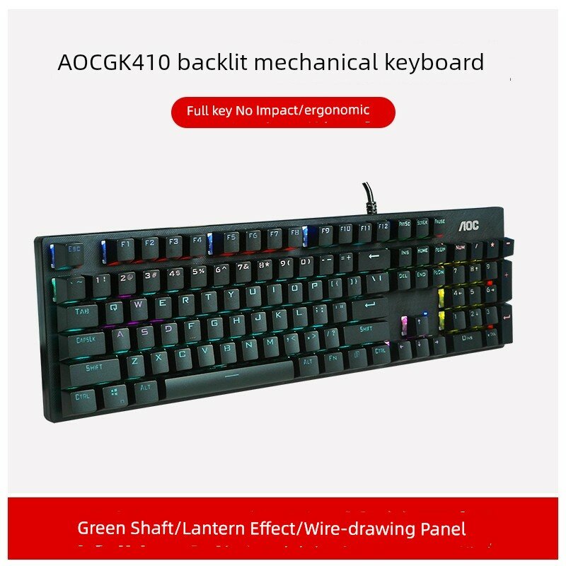 AOC GK410 Механическая клавиатура с подсветкой, переключатель Cherry Blue, игровая