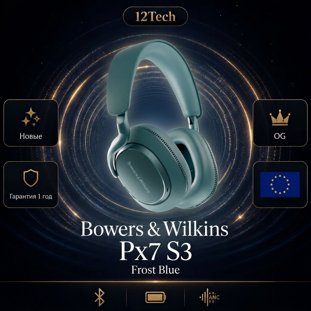 Наушники беспроводные с микрофоном Bowers&Wilkins PX7 S3, FrostBlue