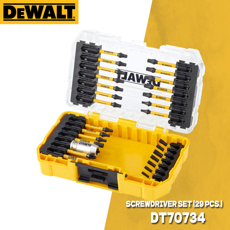DEWALT DT70734 Комплект бит EXTREME FLEXTORQ 29 шт в коробке TOUGHCASE+ Для ударных отверток