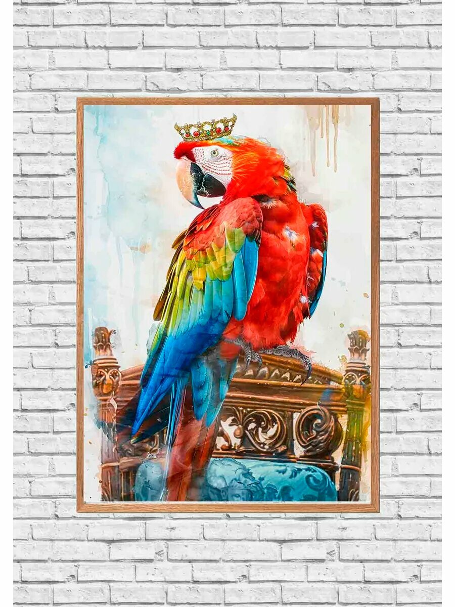 Птица Ара король Англии 2, Плакат 30x42см